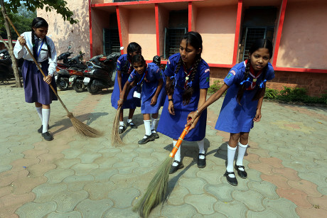 Indian School Children Clean School Premises Editorial Stock Photo ...