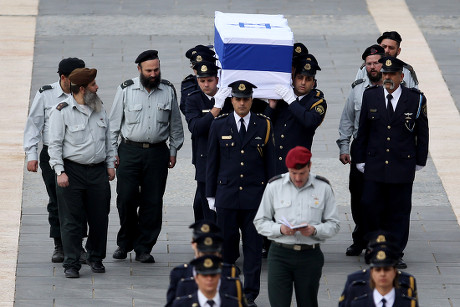 Knesset Guards Carry Flag Draped Coffin Editorial Stock Photo - Stock ...