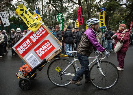 Protester On Bicycle During Antinuclear Rally Editorial Stock Photo ...