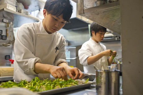 Kitchen Staff Japanese Master Chef Masayuki Editorial Stock Photo ...