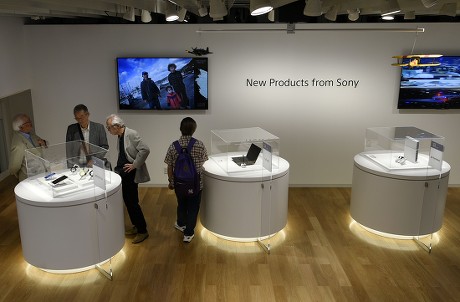 Visitors Look Sony Products Displayed Sony Editorial Stock Photo ...