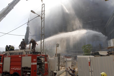 Civil Defense Fire Fighters Spray Water Editorial Stock Photo - Stock ...
