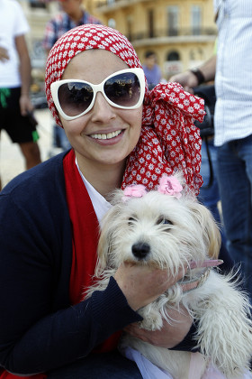 Lebanese Activist Poses Her Dog During Editorial Stock Photo - Stock ...
