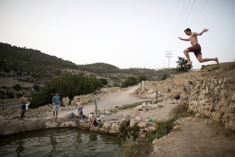 Israelis Palestinian Swim Natural Spring Water Editorial Stock Photo ...