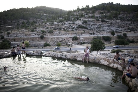 Israelis Palestinian Swim Natural Spring Water Editorial Stock Photo ...