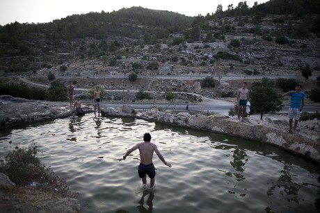 Israelis Palestinian Swim Natural Spring Water Editorial Stock Photo ...