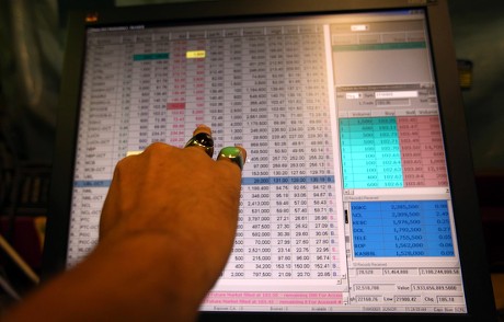 Pakistani Trader Monitors Shares Prices Karachi Editorial Stock Photo ...