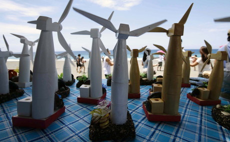 Miniature Wind Turbines Made Wood Being Editorial Stock Photo - Stock ...