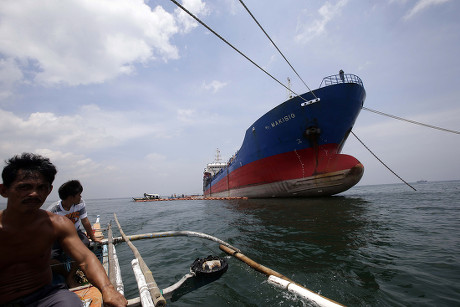 Filipino Fisherman Front Oil Tanker Mt Editorial Stock Photo - Stock ...