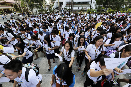 Filipino College Students Their Application Forms Editorial Stock Photo ...
