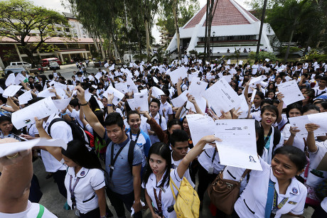 Filipino College Students Wave Their Application Editorial Stock Photo ...