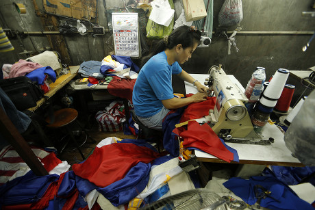 Filipino Tailor C Sews Philippine Flag Editorial Stock Photo - Stock ...