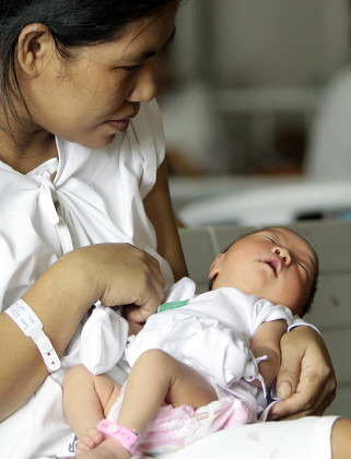 Filipino Mother Holds Her Newborn Baby Editorial Stock Photo - Stock ...