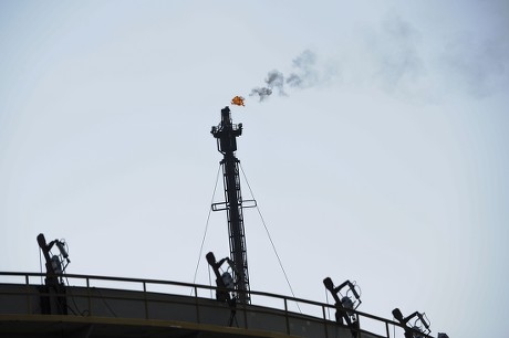 Gas Release Tower Exxonmobil Refinery Singapore Editorial Stock Photo ...