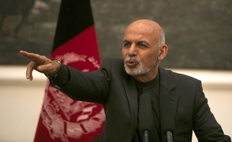 Afghan President Ashraf Ghani Gestures During Editorial Stock Photo ...