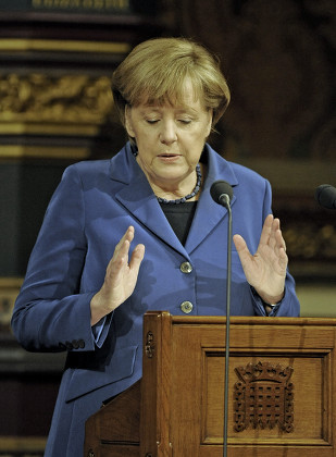 German Chancellor Angela Merkel Delivers Address Editorial Stock Photo ...