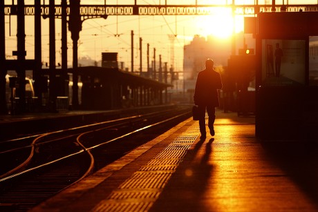 Railways Passengers Walk Along Platform During Editorial Stock Photo ...