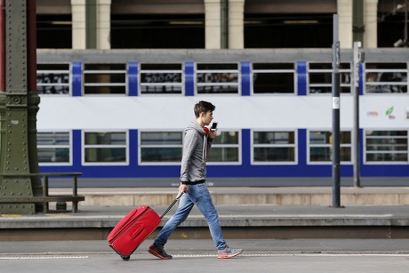 Railways Passenger Walk Along Platform During Editorial Stock Photo ...