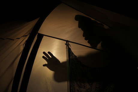 Shadow African Refugee Seen Tent Makeshift Editorial Stock Photo ...