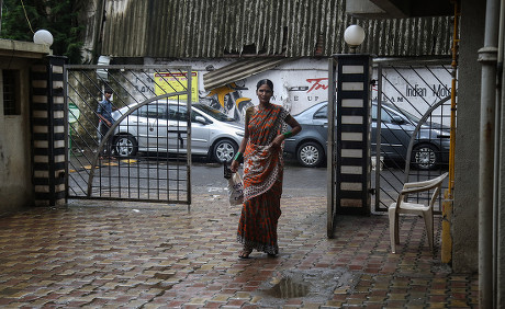 Indian Housemaid Arrives Residential Building Mumbai Editorial Stock ...