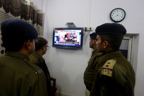 Indian Police Personnel Listen Radio Broadcast Editorial Stock Photo ...
