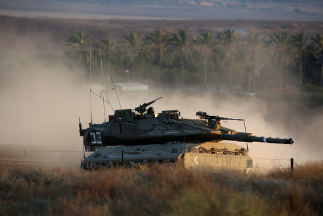Israeli Merkava Tank Moves Along Border Editorial Stock Photo - Stock ...