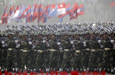 Myanmar Military Soldiers March During 69th Editorial Stock Photo ...