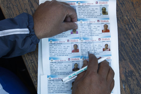 Nepalese Line Recieve Their Voters Identity Editorial Stock Photo ...