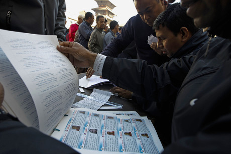 Nepalese Line Recieve Their Voters Identity Editorial Stock Photo ...