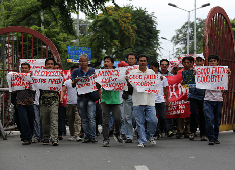 Filipino Protesters Hold Placards They March Editorial Stock Photo ...