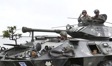 Filipino Marines Aboard Assault Tank They Editorial Stock Photo - Stock ...