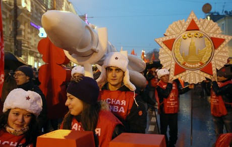 Russian Communist Party Supporters Carry Scale Editorial Stock Photo ...