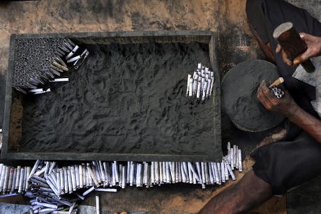 Sri Lankan Worker Manually Filling Gunpowder Editorial Stock Photo ...
