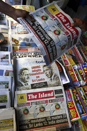 Sri Lankan Reader Buys Newspaper Headline Editorial Stock Photo - Stock ...