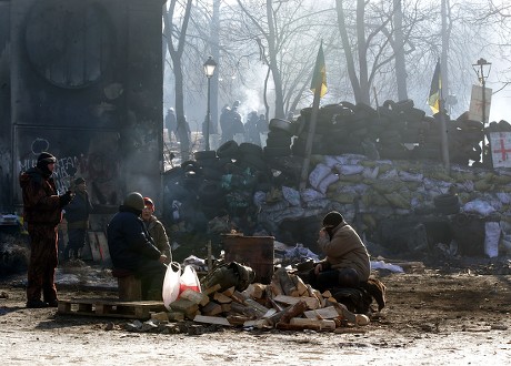 Protesters Have Brief Rest Barricades During Editorial Stock Photo ...