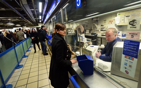 Commuters Queue Ticket Office Tube Station Editorial Stock Photo ...