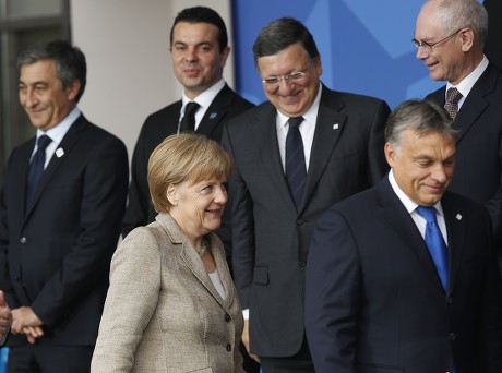 German Chancellor Angela Merkel C Joins Editorial Stock Photo - Stock ...