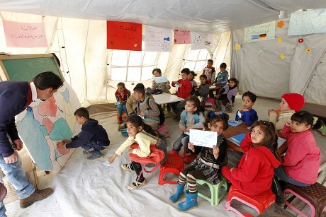 Syrian Refugee Children Attend Class United Editorial Stock Photo ...