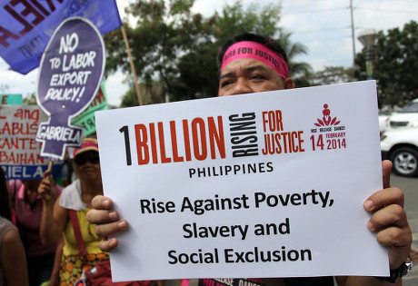 Filipino Protester Hold Placard During Protest Editorial Stock Photo ...