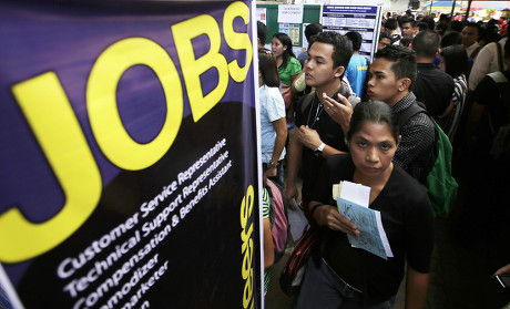 Filipinos Flock Job Fair Inside Gymnasium Editorial Stock Photo - Stock ...