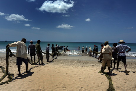 Two Groups Sri Lankan Fishermen Pull Editorial Stock Photo - Stock ...
