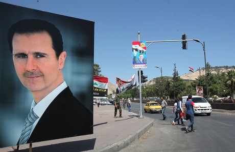 Giant Portraits Incumbent Syrian President Bashar Editorial Stock Photo ...