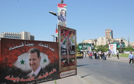 Giant Portraits Incumbent Syrian President Bashar Editorial Stock Photo ...