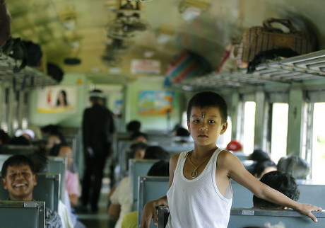 Thai Passengers Ride Train On Way Editorial Stock Photo - Stock Image ...