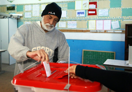 Tunisian Man Casts His Ballot Paper Editorial Stock Photo - Stock Image ...