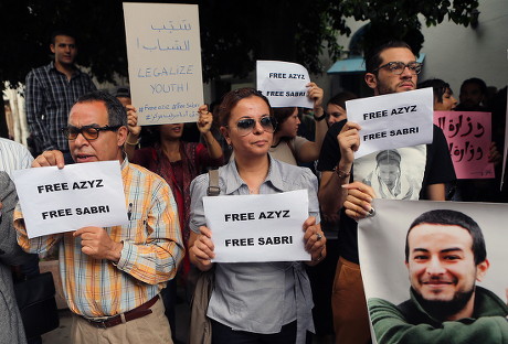 Tunisian Protesters Hold Poster Depicting Azyz Editorial Stock Photo ...