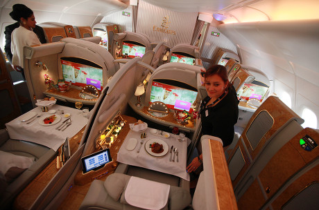 Visitors Inspect Firstclass Cabins Airbus A380 Editorial Stock Photo ...