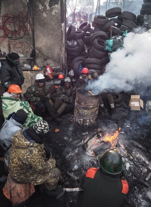 Protesters Have Brief Rest Barricade During Editorial Stock Photo ...