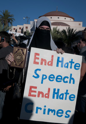 Protestor Holds Banner During Antiislamic Protest Editorial Stock Photo ...