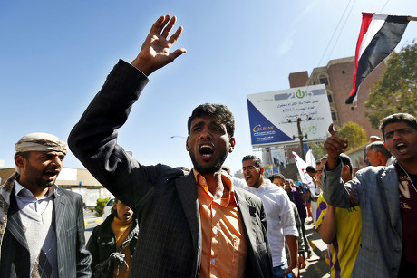Yemeni Protester Shouts Slogans During Demonstration Editorial Stock ...